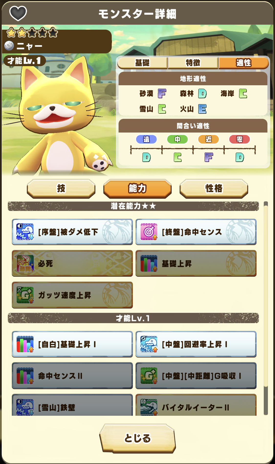 ニャー | LINEMF LINE モンスターファーム攻略 のこの部屋 - ゲームウィキ.jp